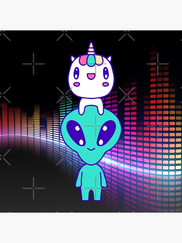 "Alien with a Unicorn Hat!" Sticker for Sale by tmdaliggr | Redbubble