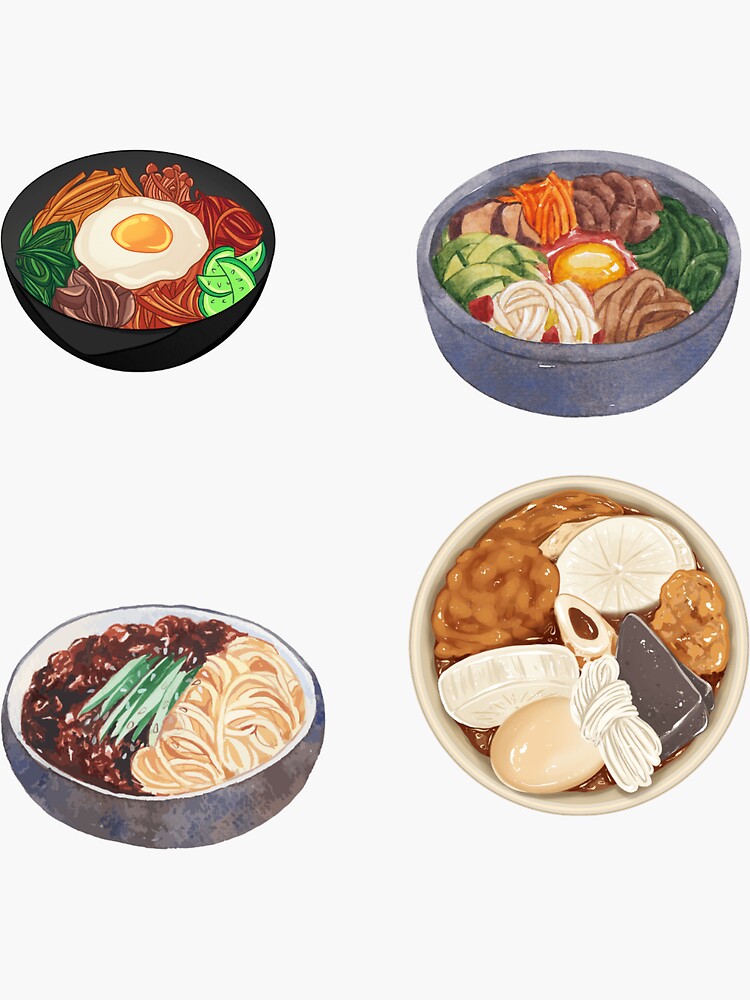 "Korean food sticker pack" Sticker for Sale by Drawyourdream | Redbubble