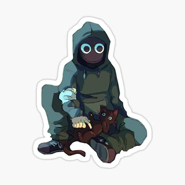 "boy and cat " Sticker for Sale by velasquezStore | Redbubble