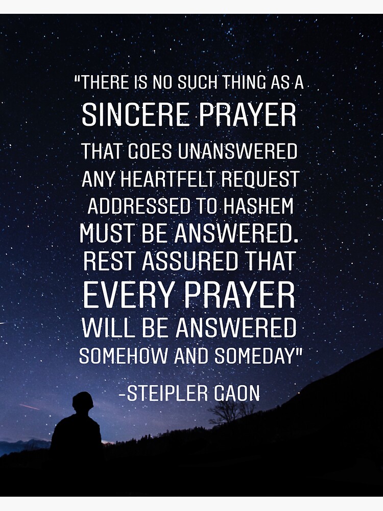 "Motivational and inspirational quote for Hashem lovers. Every prayer ...