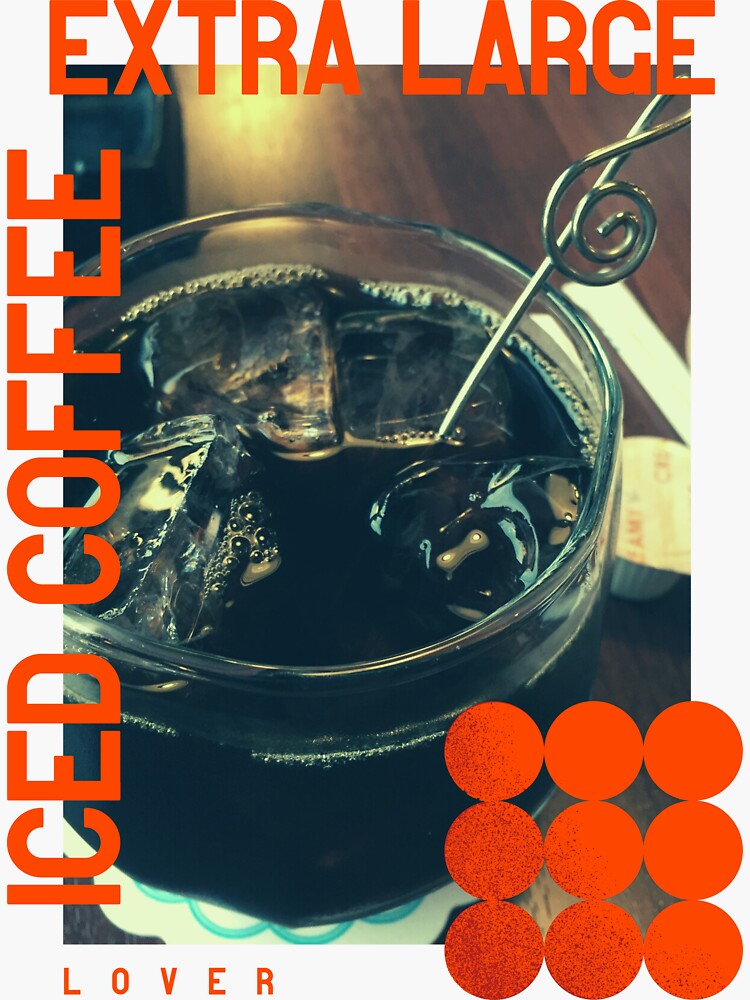 "Extra Large Iced Coffee Lover Album Cover Style" Sticker for Sale by ...