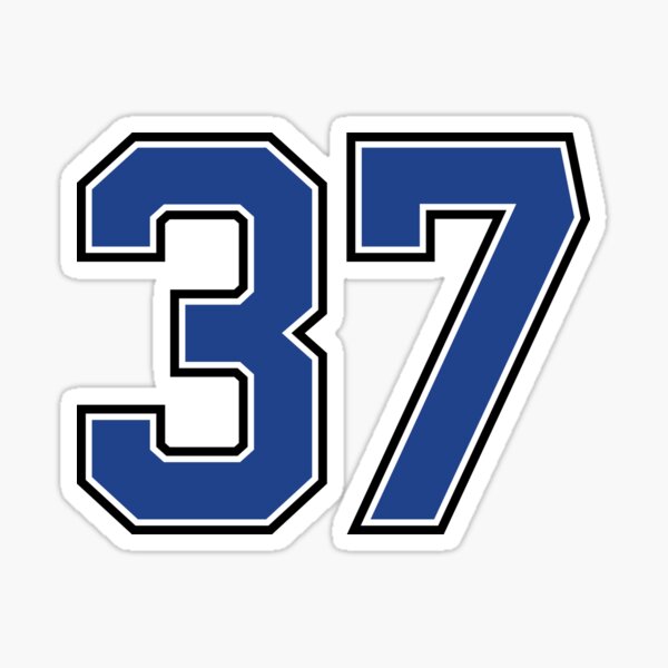 "Number 37 lucky sports jersey thirty seven" Sticker for Sale by ...