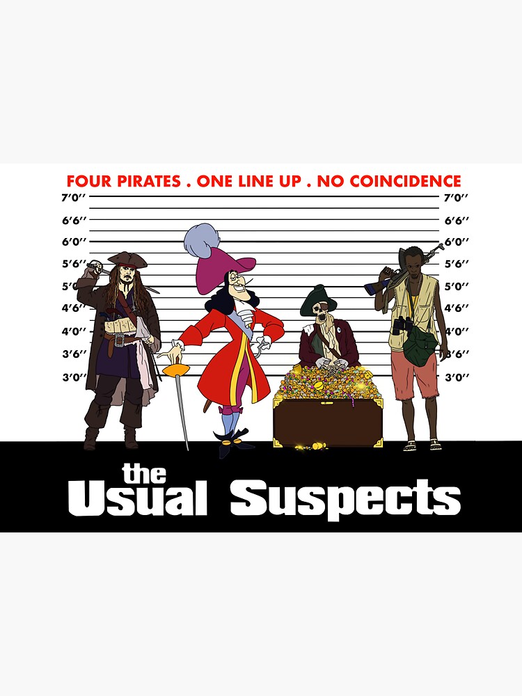"Suspects pirate " Sticker for Sale by SickNoteLondon | Redbubble