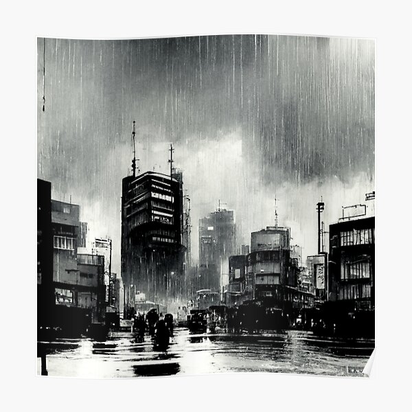 "Black and white image - Tokyo city design" Poster for Sale by ...