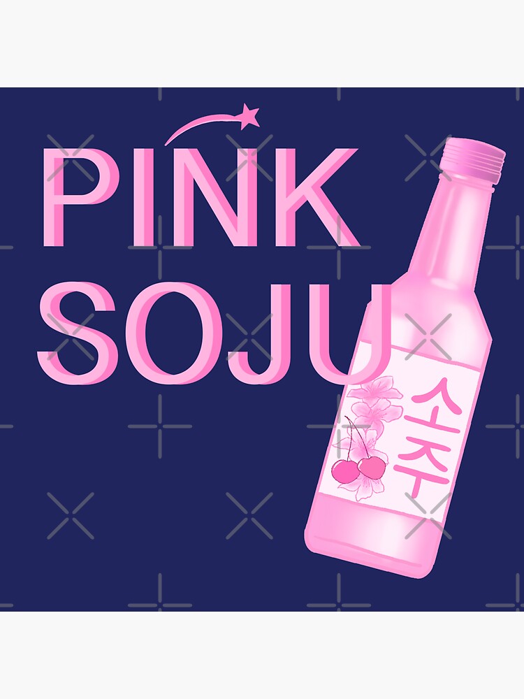 "Pink soju Cherry flavoured korean pink soju bottle hangul writing cute ...