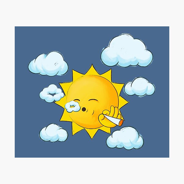 "Stoner Sun SMOKING WEED high in the sky" Photographic Print by MiVa ...