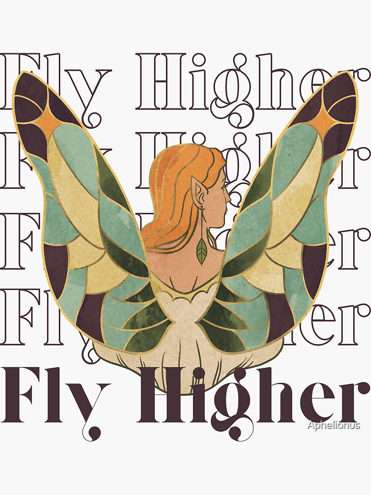 "Fly High High and Higher" Sticker for Sale by Aphelionus | Redbubble