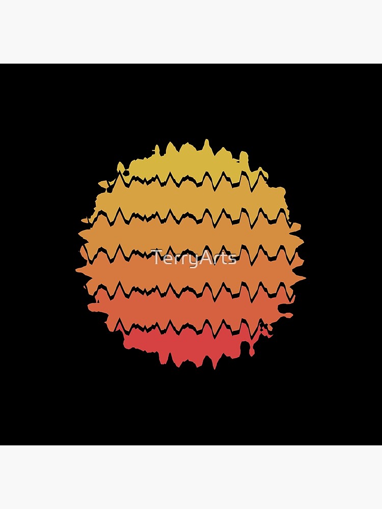 "Retro Sunset Abstract Art with Distorted Wavy Lines - Fun Sun ...