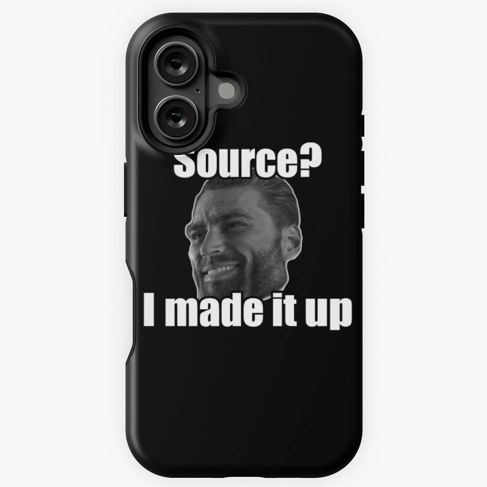 "Gigachad Source I made it up Giga Chad Meme Funny" Sticker for Sale by ...