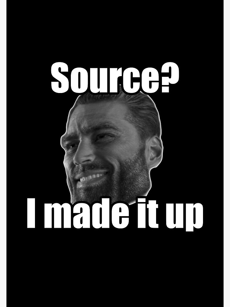 "Gigachad Source I made it up Giga Chad Meme Funny" Spiral Notebook for ...