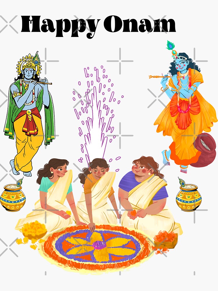 "onam kerala" Sticker for Sale by bestdresspoint | Redbubble