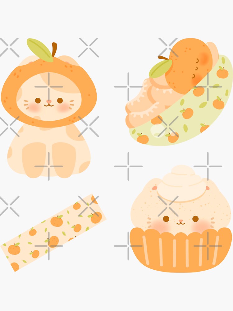 "Cute & Kawaii Oranges" Sticker for Sale by Pokkie | Redbubble