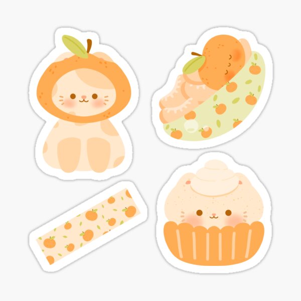 "Cute & Kawaii Oranges" Sticker for Sale by Pokkie | Redbubble