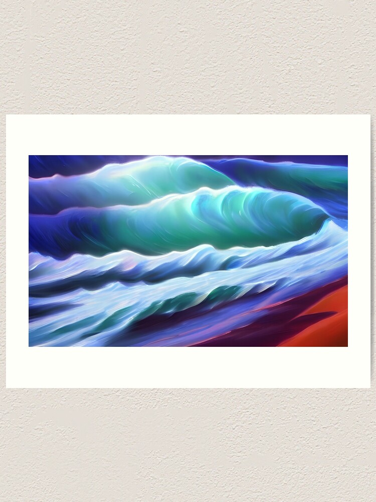 "Tidal Wave Oil on Canvas, Ai Generated Art " Art Print for Sale by ...