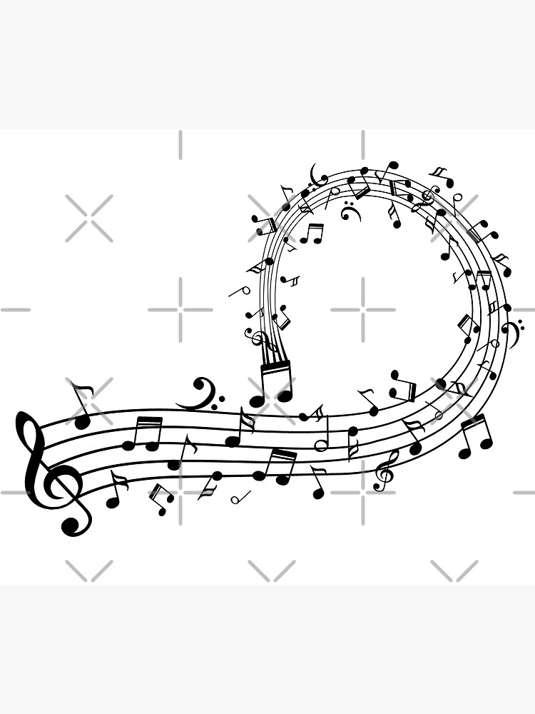 "Treble Clef And Music Notes On Staff" Poster for Sale by ...