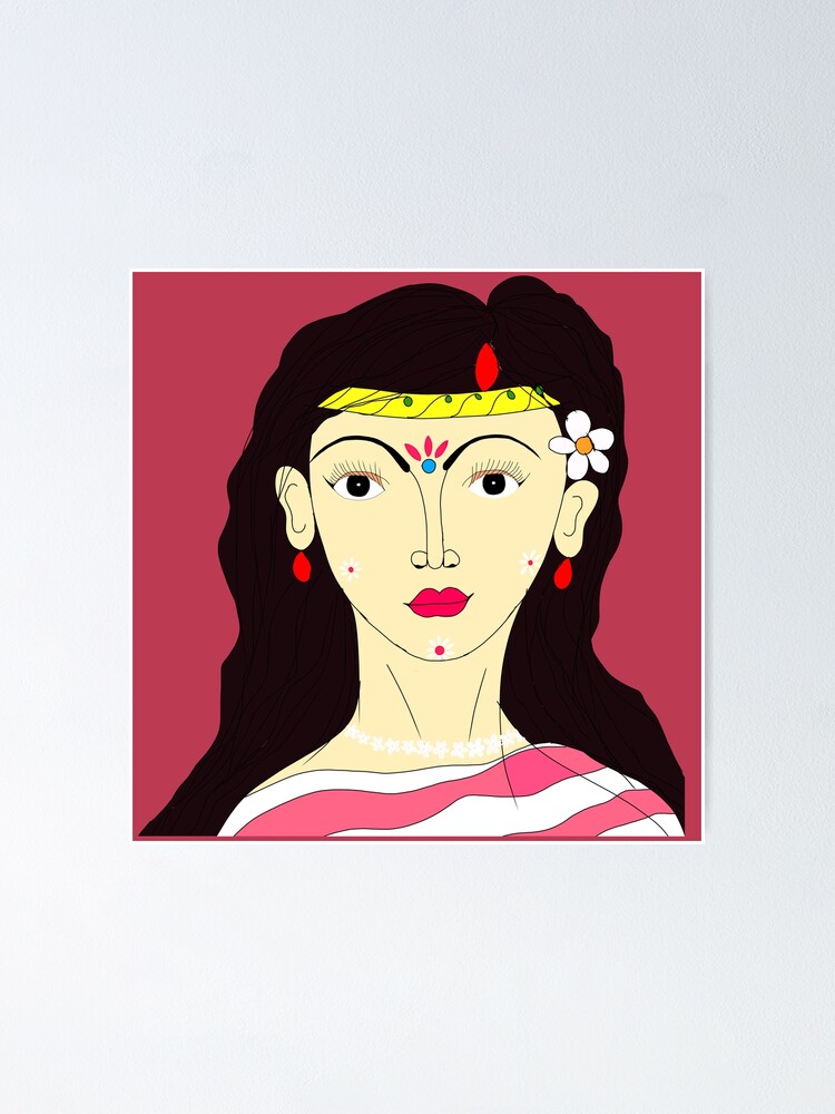 "Maa Sati face art ( Durga Puja special ) " Poster for Sale by Darkies ...
