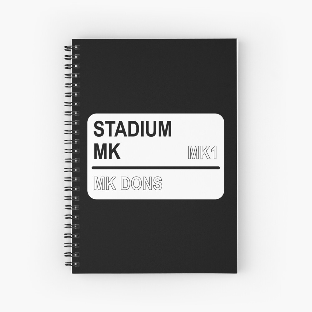 Cuaderno de espiral «Señal de fútbol del estadio MK» de BlockyB | Redbubble