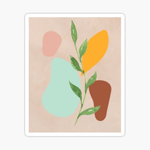 "Boho floral abstract design" Sticker for Sale by CWGallery | Redbubble