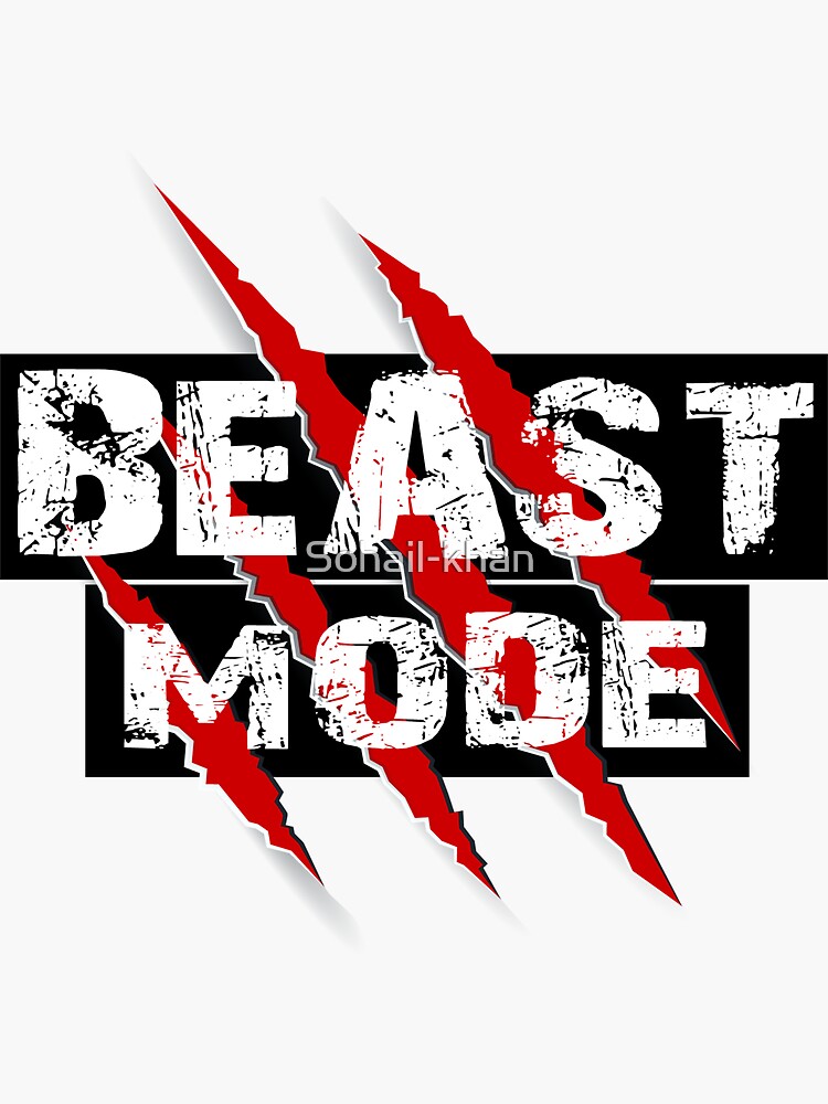 "Beast Mode" Sticker for Sale by Sohail-khan | Redbubble