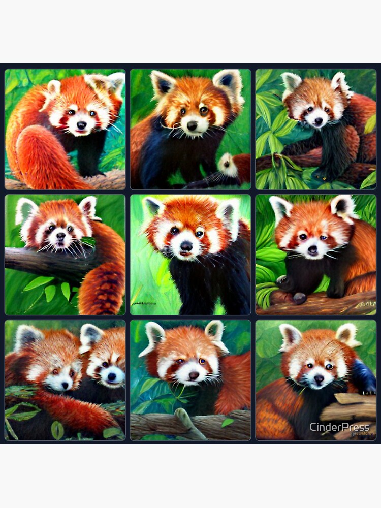 "Red Panda Pack" Sticker for Sale by CinderPress | Redbubble