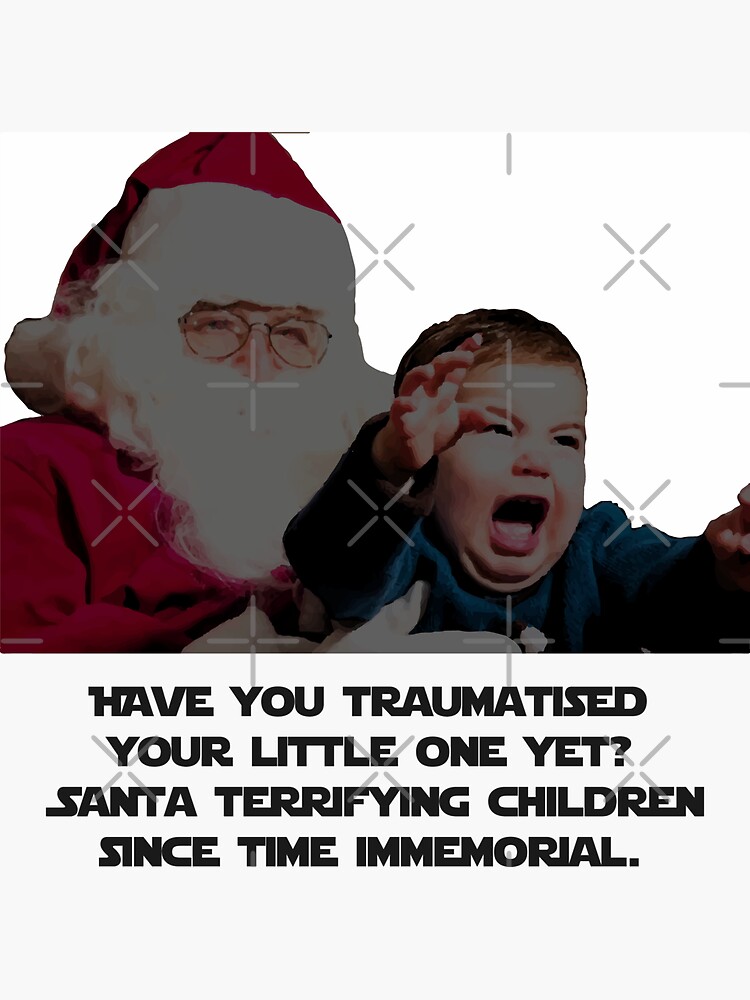 "xmas sux - Santa terrifies children dark humour" Sticker for Sale by ...