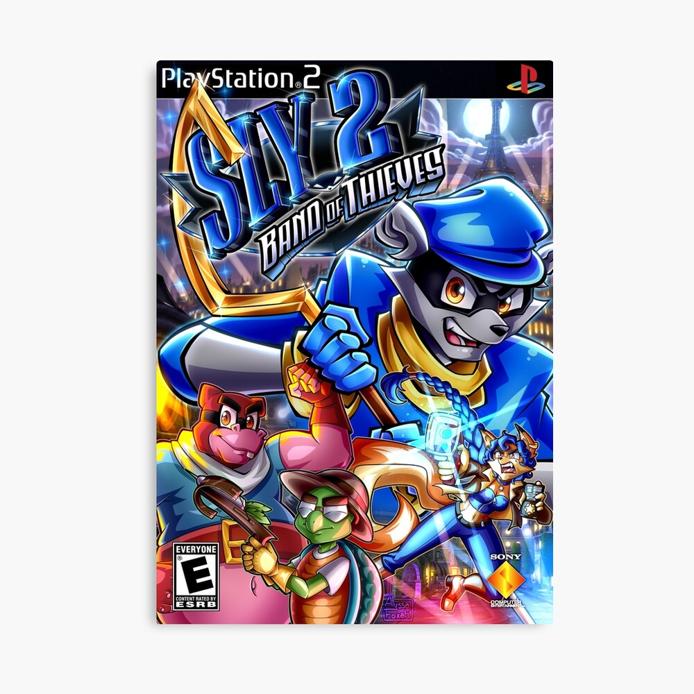 Poster for Sale mit Sly Cooper Band of Thieves benutzerdefinierte PS2 Coverversion von AlyssaFoxah Redbubble