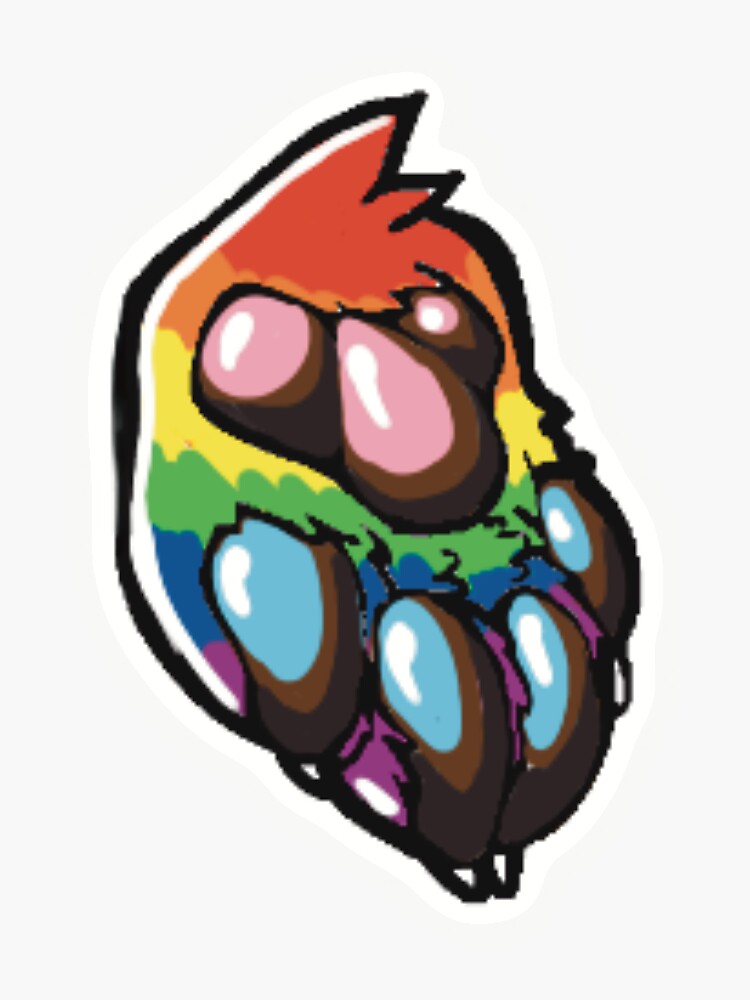 "Pride paw colored using lgbt flag" Sticker for Sale by PaleRaven ...
