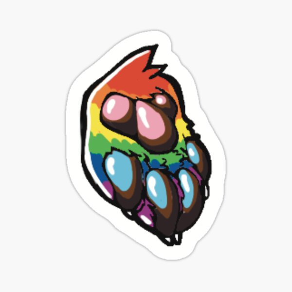 "Pride paw colored using lgbt flag" Sticker for Sale by PaleRaven ...