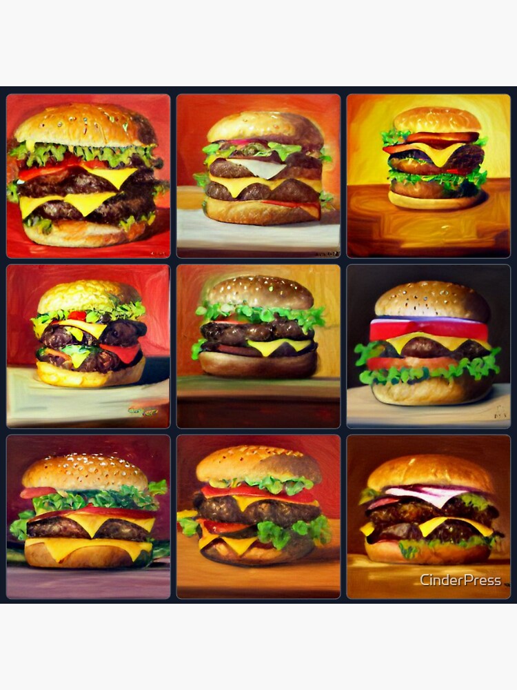 "Cheeseburger Pack" Sticker for Sale by CinderPress | Redbubble