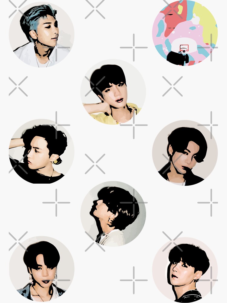 "BTS COMIC STYLE STICKER | ARMY BANGTAN SONYEONDAN RM JIN SUGA JHOPE ...