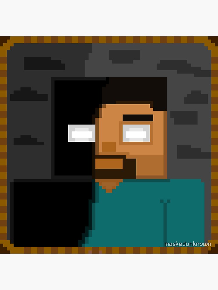 "Mysterious herobrine.. - Fanart " Sticker for Sale by maskedunknown ...