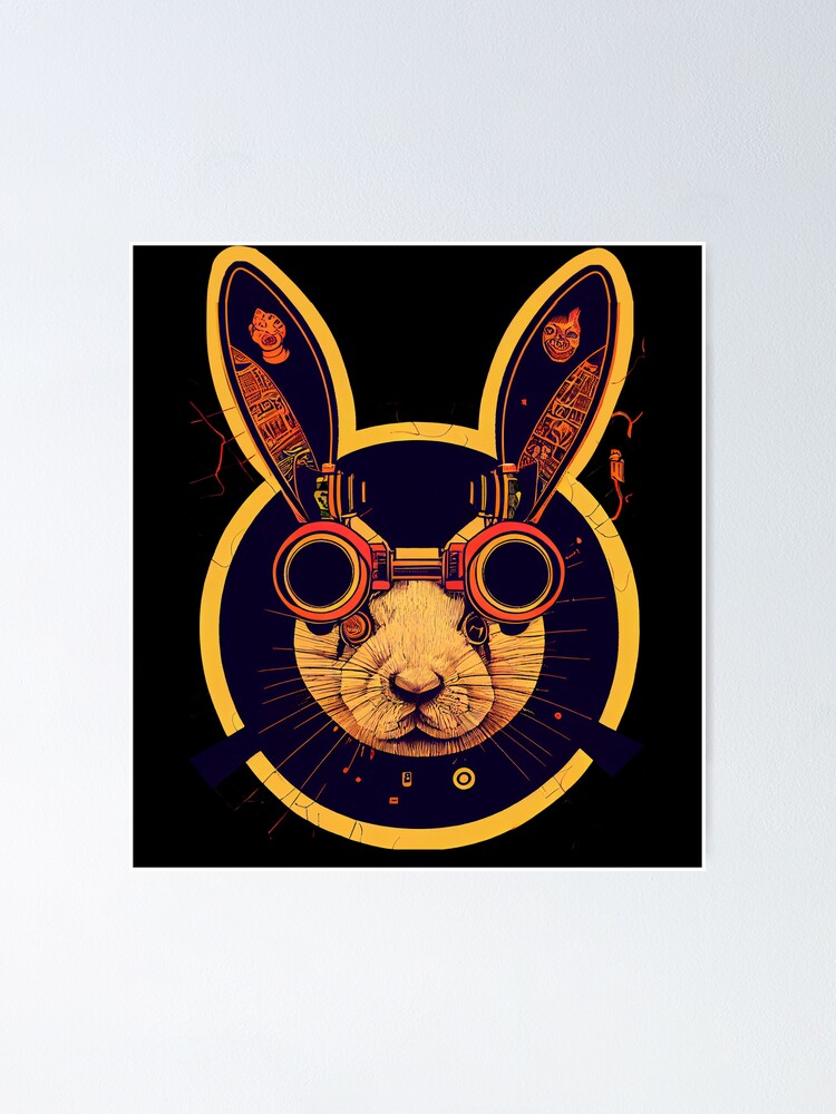 "cyberpunk rabbit" Poster for Sale by TheSamuraiCat | Redbubble