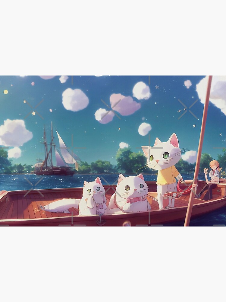 "Three Cute Little Cats Riding A Boat" Poster for Sale by petshelter ...