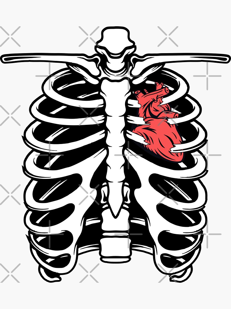 "Halloween Skeleton Rib Cage Design" Sticker for Sale by AlienofOz ...