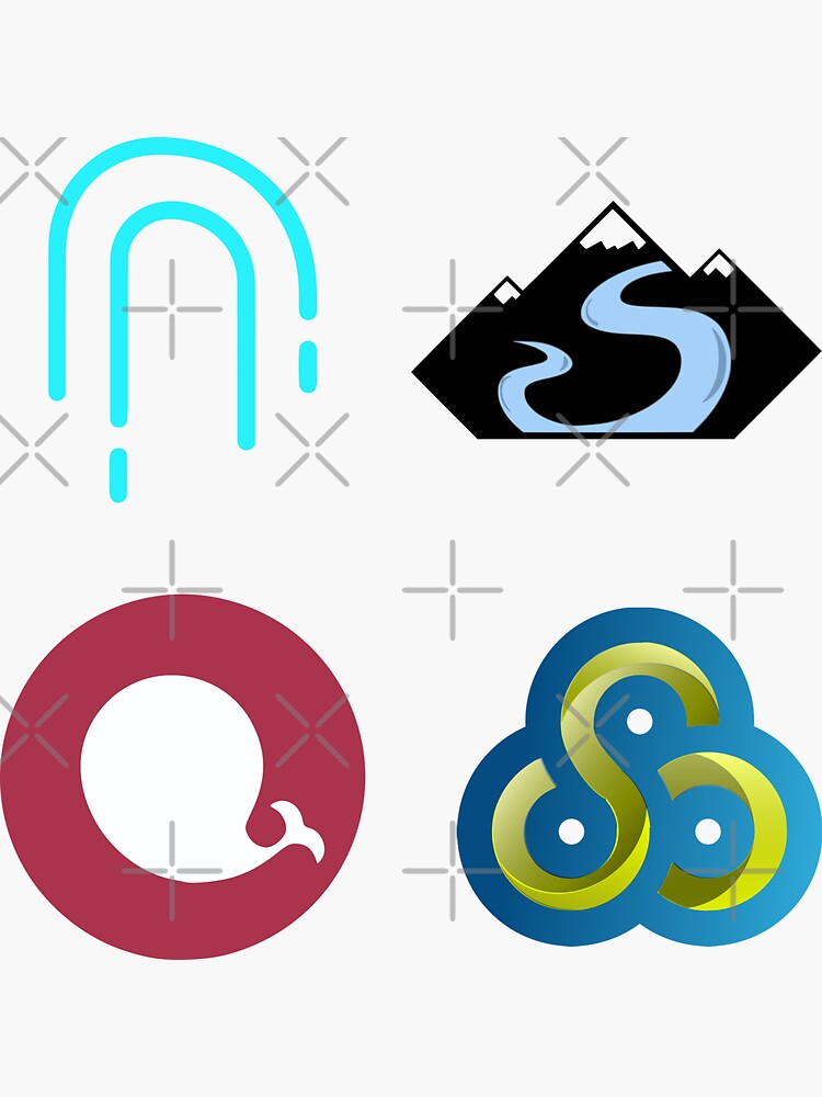 Apache Druidio, Streams, ECharts, Felix - 4x Sticker Combo Pack ...