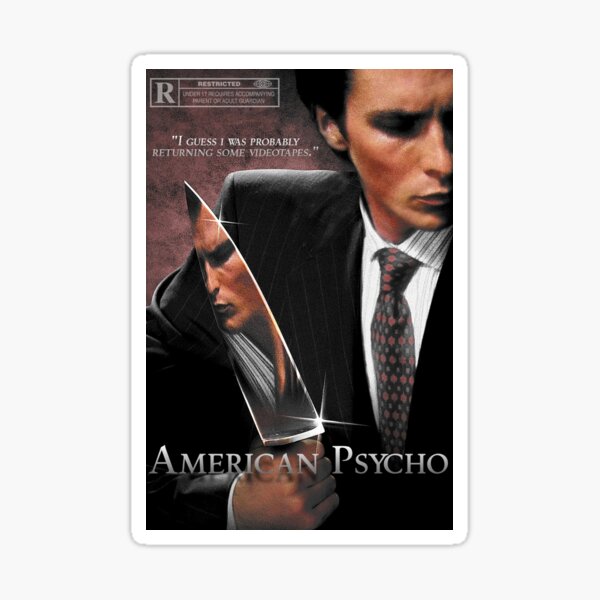 "American Psycho " Sticker for Sale by Emiedits | Redbubble