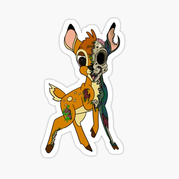 "Bambi zombie deer" Sticker for Sale by PlanetGab | Redbubble