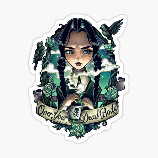 "Wednesday Addams - Addams Family" Sticker for Sale by ThePaperCanoe ...