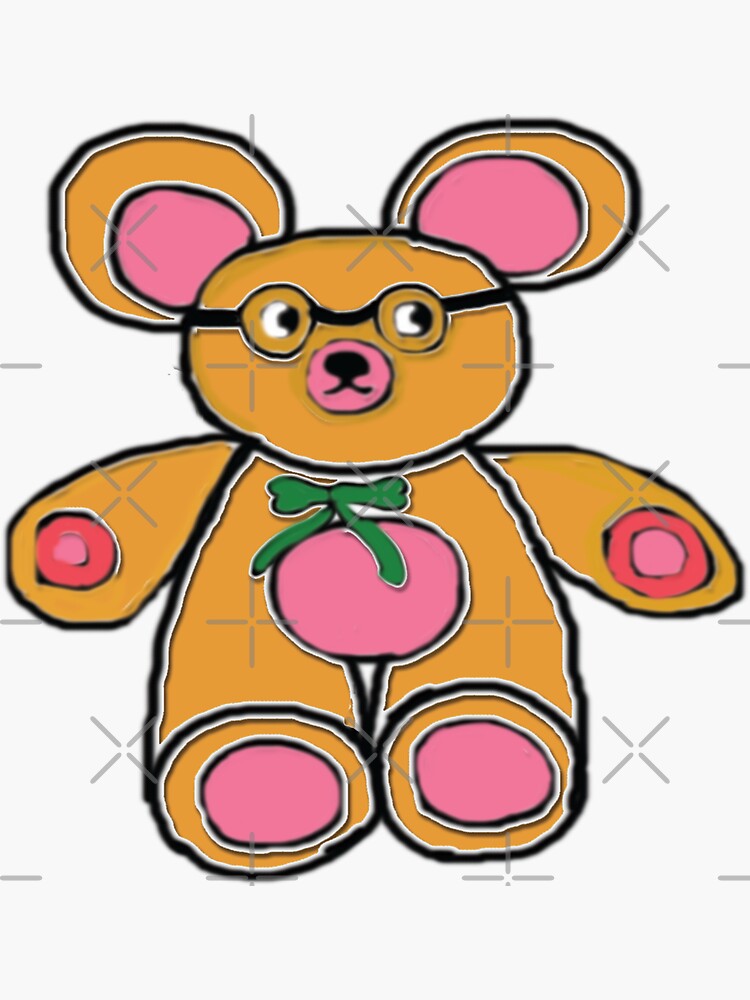 "Cute nerd teddy bear with glasses" Sticker for Sale by Darkies-store ...