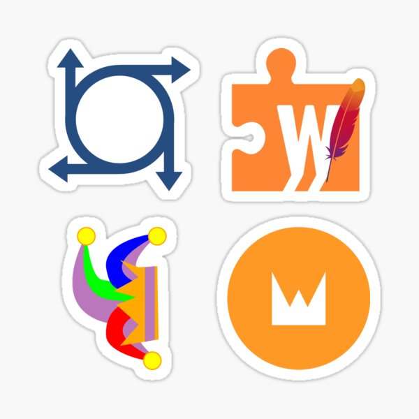 Apache Velocity, Wayang, Whimsy, Wiket - 4x Sticker Combo Pack" Sticker ...
