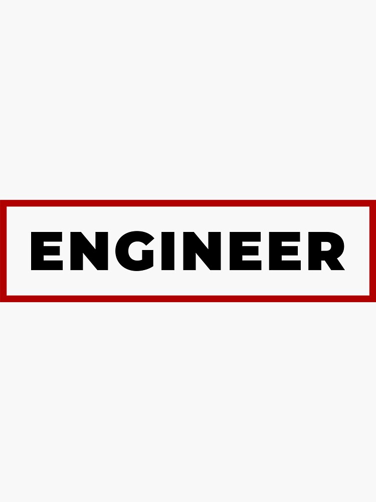 "Engineer with red frame" Sticker for Sale by SVPOD | Redbubble