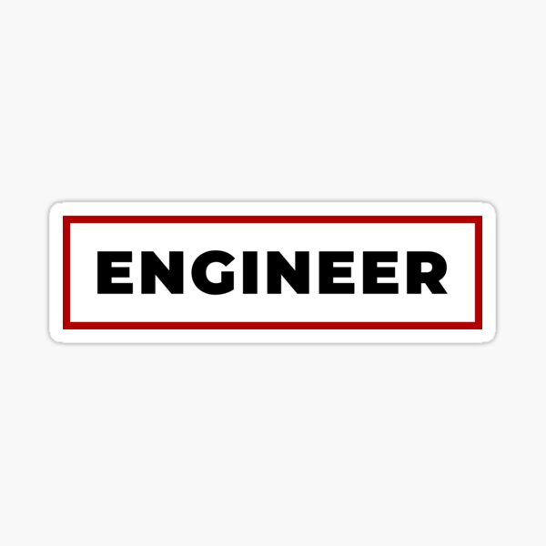 "Engineer with red frame" Sticker for Sale by SVPOD | Redbubble