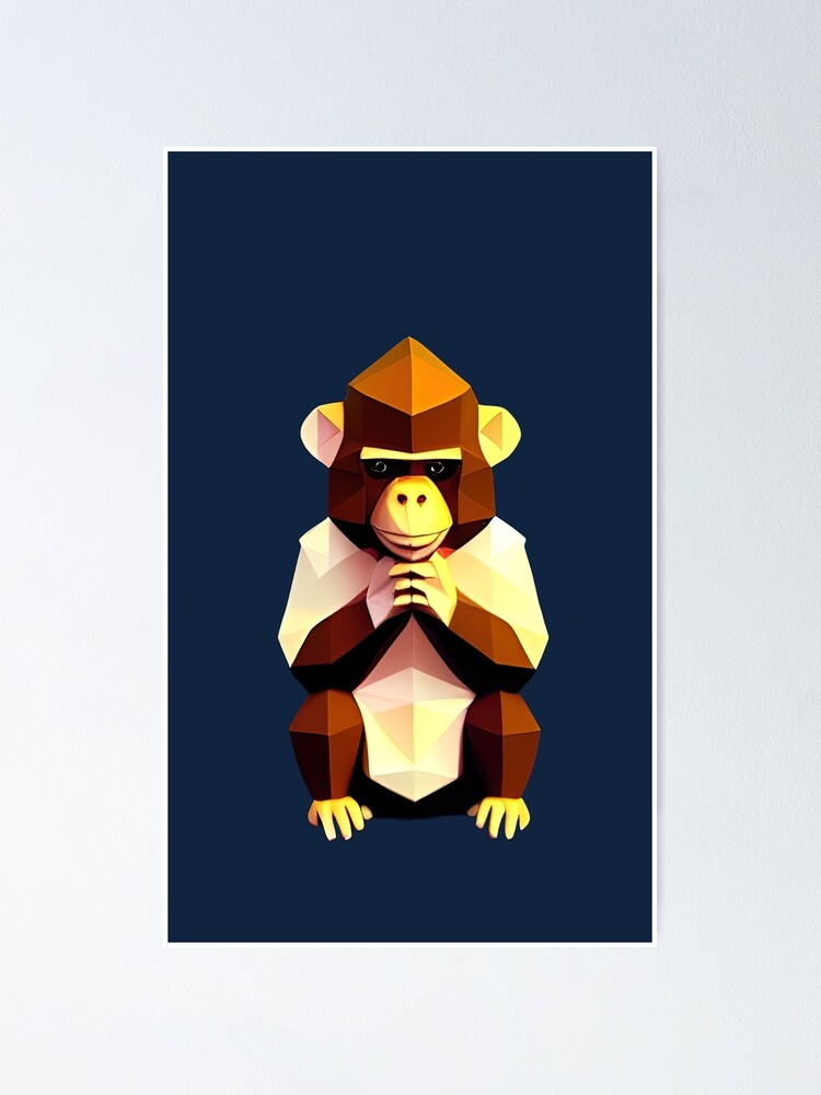 "Praying Monkey" Poster for Sale by PolygonXYZ | Redbubble