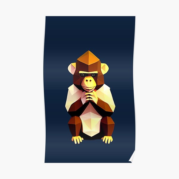 "Praying Monkey" Poster for Sale by PolygonXYZ | Redbubble