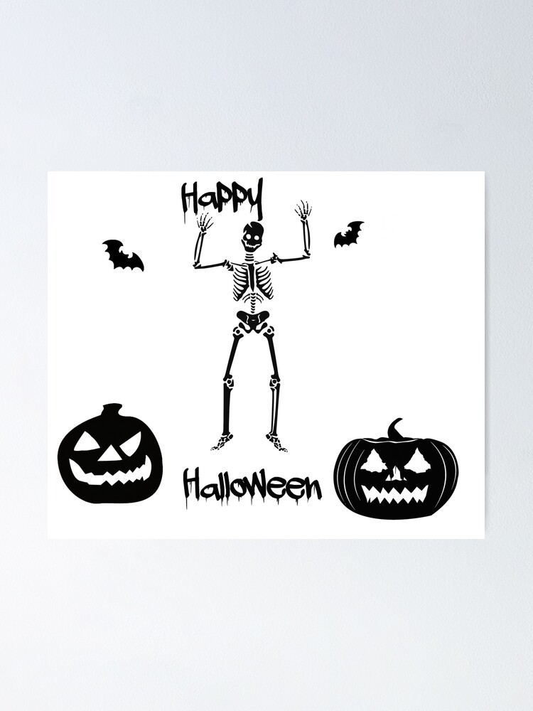 "Happy Skeleton" Poster for Sale by Bart-Designs | Redbubble