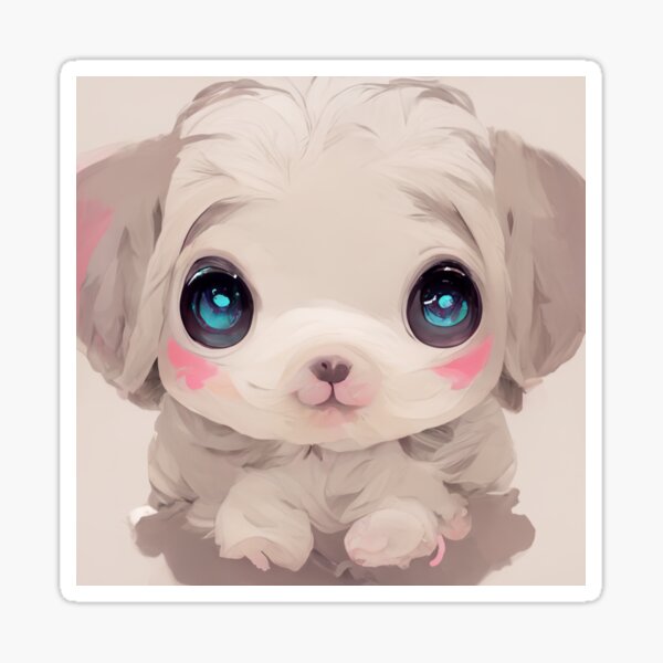 "Cute White Dog With Big Ears" Sticker for Sale by petshelter | Redbubble