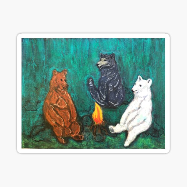 ""The Three Bears Club"" Sticker for Sale by jasonsamadhi | Redbubble