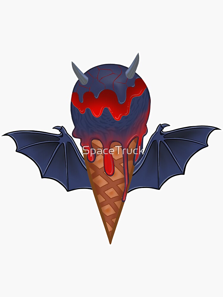 "Silly Demon Ice Cream Cone" Sticker for Sale by SpaceTruck | Redbubble