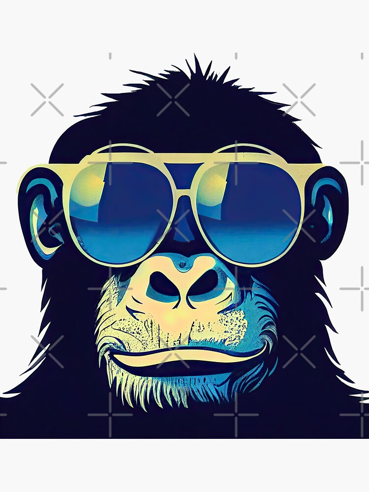 "Shade Ape II, Ape Stickers, T-Shirts - by CreAItive Designs" Sticker ...