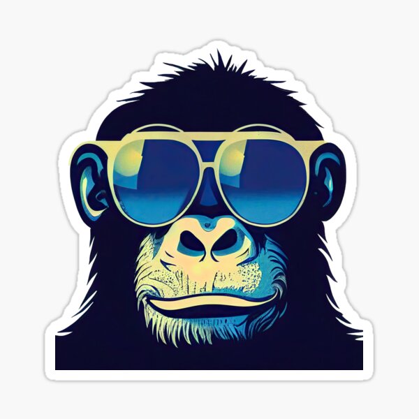 "Shade Ape II, Ape Stickers, T-Shirts - by CreAItive Designs" Sticker ...
